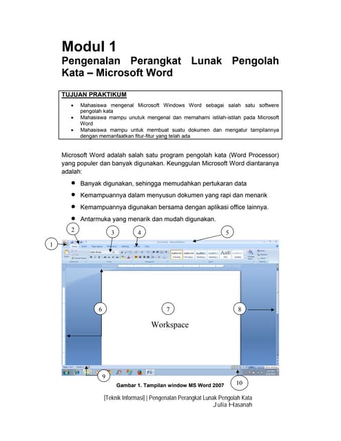 modul pelatihan word untuk pemula, mempelajari word | PDF