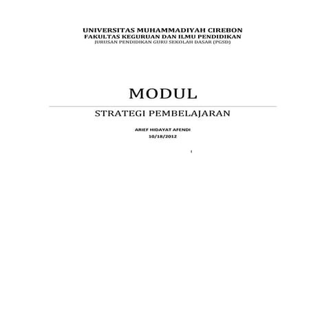 Modul perkuliahan strategi | DOC
