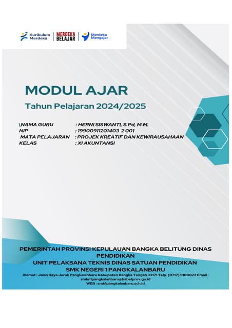 Modul Ajar Projek Kreatif dan Kewirausahaan - Peluang Usaha di ...