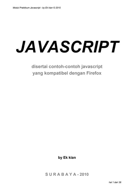 Modul praktikum javascript | PDF Modul praktikum javascript | PDF