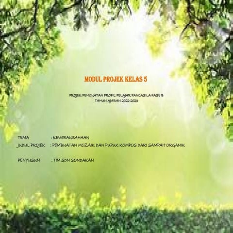Modul Projek Kelas 4 Sampah Organik Pptx