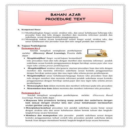module pembelajaran teks procedure kelas xii | PDF