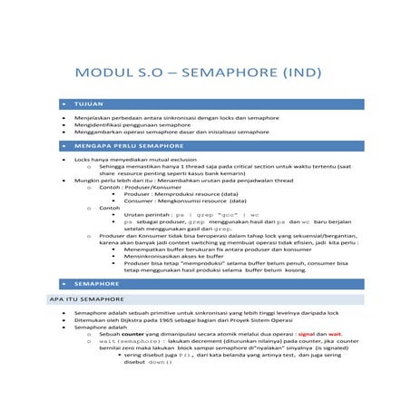 Modul Sistem Operasi Semaphore | PDF