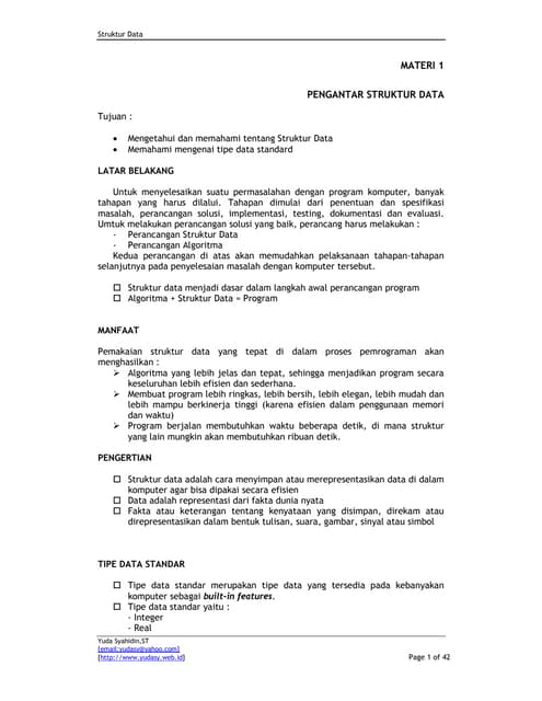 01 Mengenal Struktur Data | PPT