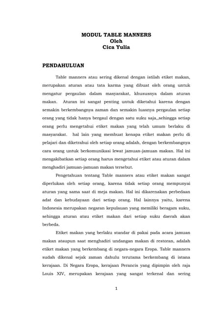 Table Manners | PPTX