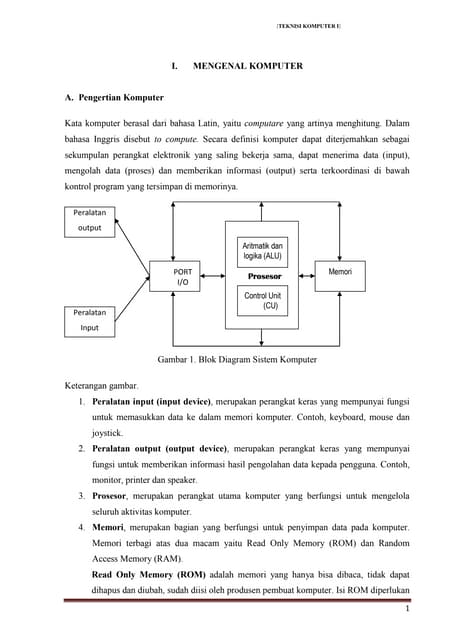 Komponen hardware Komputer | PPT