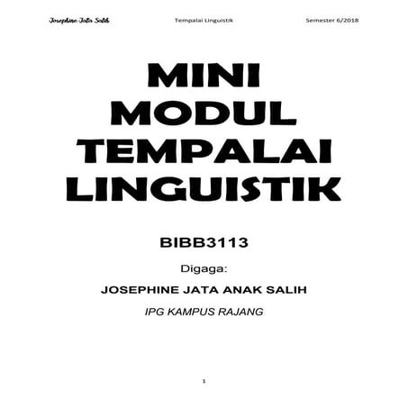 Modul Tempalai Linguistik | PDF