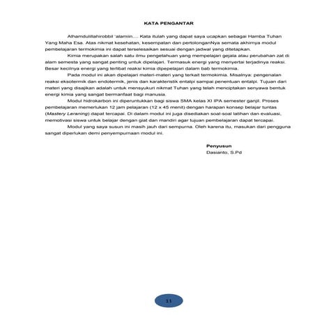 Modul termo kimia XI IPA | DOC