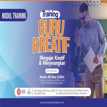 Modul Training Guru Kreatif Mengajar Kreatif dan Menyenangkan Tahun ...