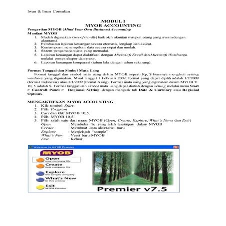 Modul training myob training | PDF