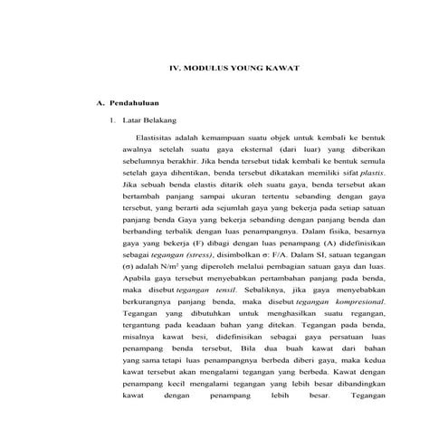 ITP UNS SEMESTER 1 Laporan Fisika Modulus young | DOC