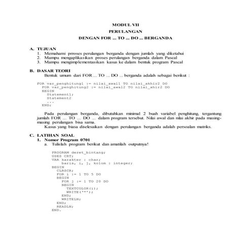 PASCAL ( MODUL 7) | PDF