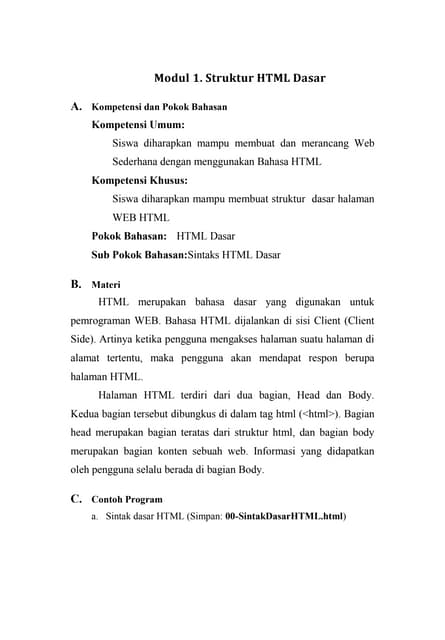 Presentasi konsep dasar html | PPTX