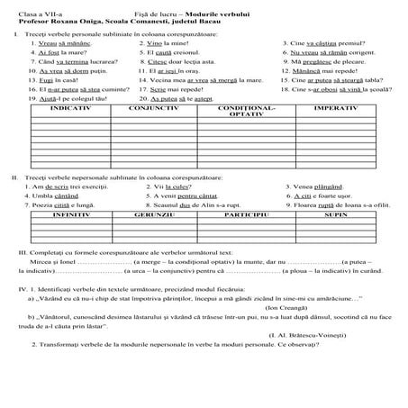 Test clasa 5 - verbul | DOCX