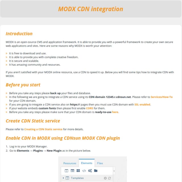 Step by step instructions for MODX CDM integration | PDF