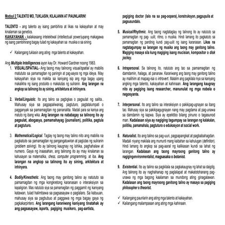 EsP 7 M2 talento mo tuklasin kilalanin at paunlarin | PPTX