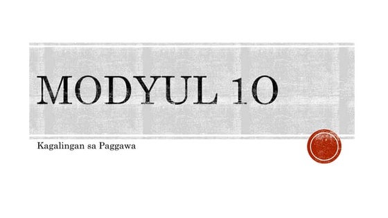 EsP 9-Modyul 10 | PPTX