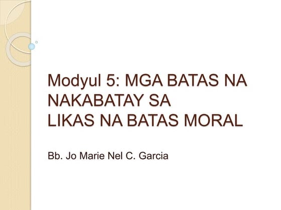Likas na Batas Moral power point presentation | PPTX
