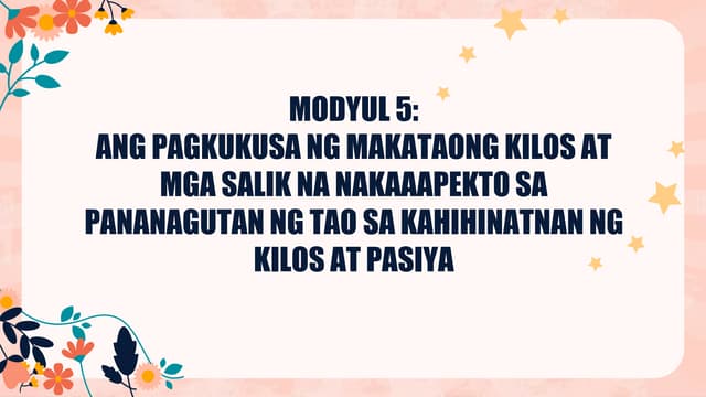 Edukasyon sa Pagpapakatao 10 - Modyul 5 | PPTX