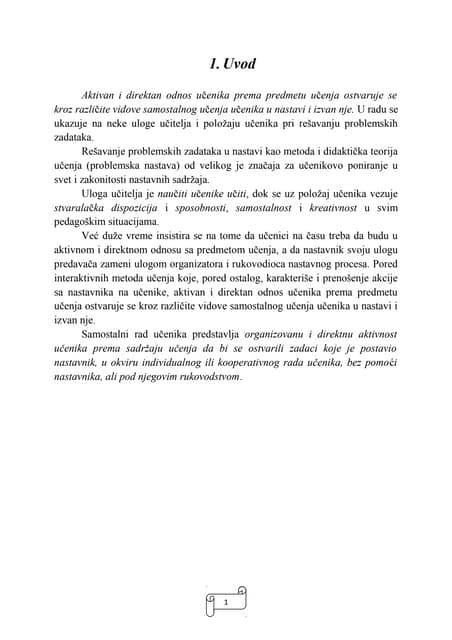 Oblici rada u nastavi (frontalni, individualni, grupni,...) | DOC