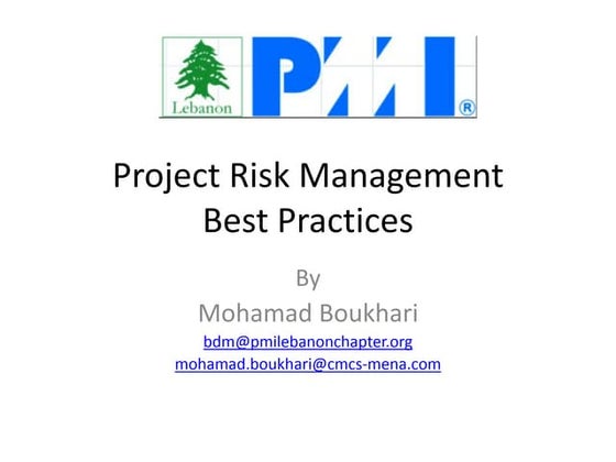 Risk Mitigation, Monitoring and Management Plan (RMMM) | PPT