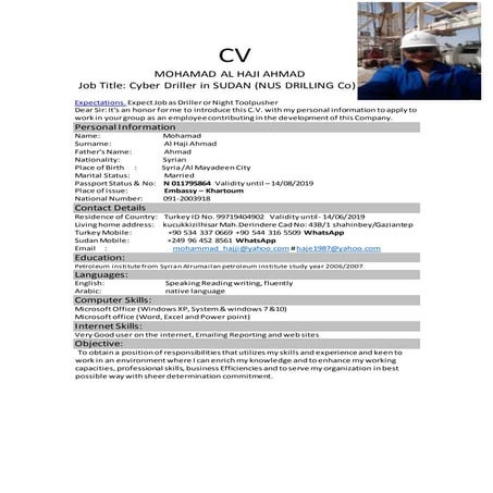 Mohamad driller cv | PDF