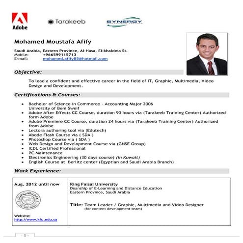 Mohamed Afify (CV) | PDF
