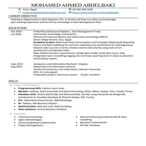 Mohamed ahmed abdelbaki cv | PDF | Free Download