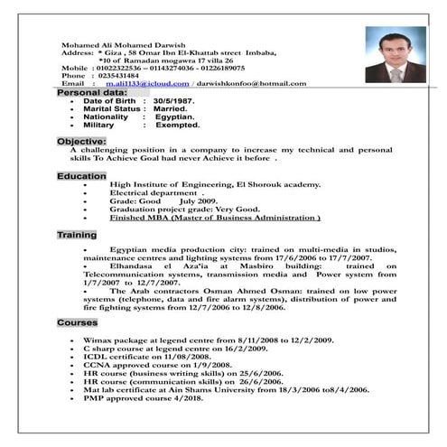 Mohamed cv 2018 | PDF