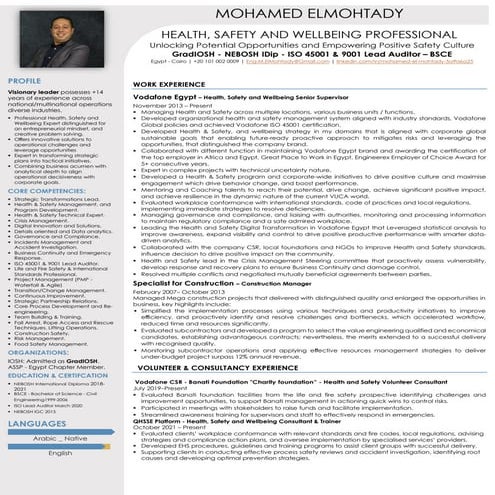 Mohamed_ElMohtady Health and Safety Professional - GradIOSH - ISO Lead ...