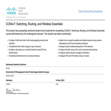 Cisco CCNA ENSA - (Switching, Routing & Wireless Essentials) - Certification | PDF