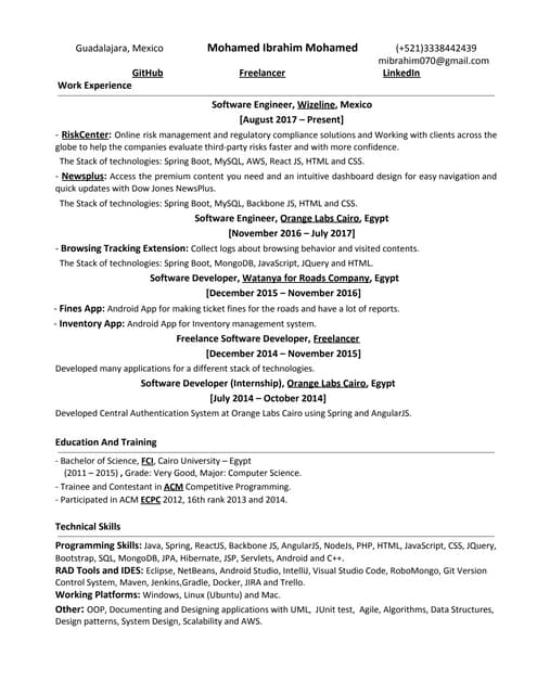 Mohamed makhlouf cv | PDF