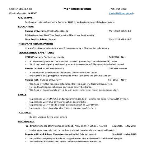 Mohamed ibrahim resume 3 | DOCX