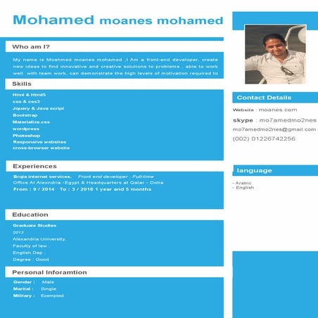 Mohamed moanes (front end developer) | PDF