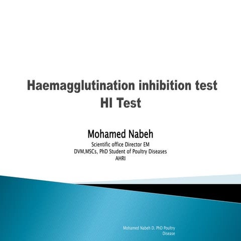 Serological test for poultry (HI Test) | PDF