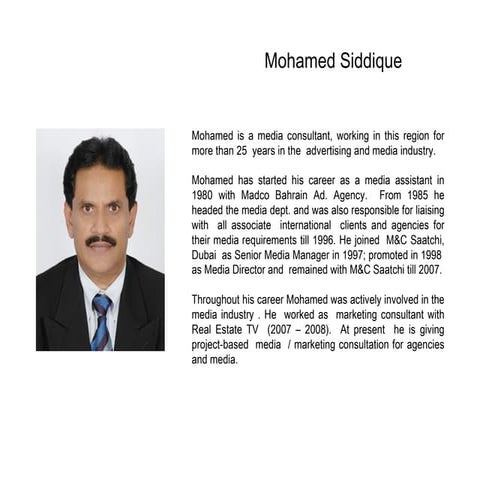 Mohamed Siddique Profile Ppt 