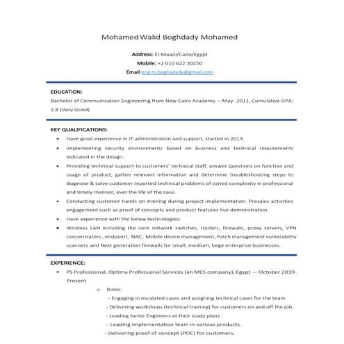 Mohamed waleed Cv | PDF