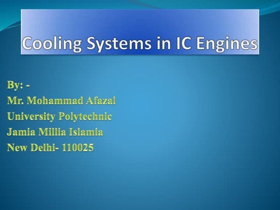Engine Cooling system | PPTX