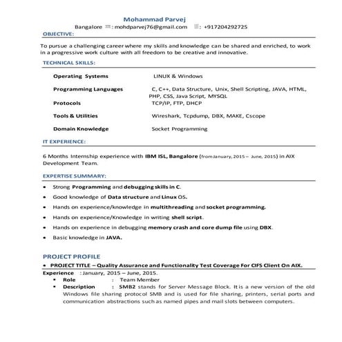 Mohammad_Parvej_Resume | PDF