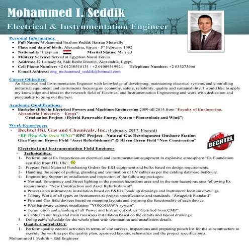 Mohammed seddik-cv | PDF