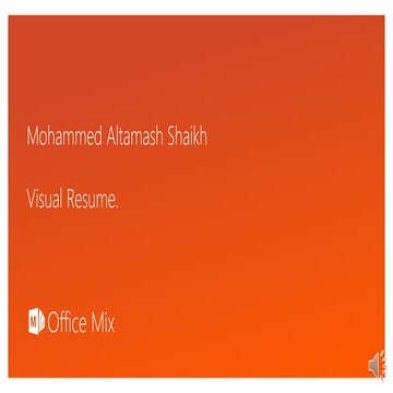 Mohammed altamash shaikh(visual resume) | PPTX