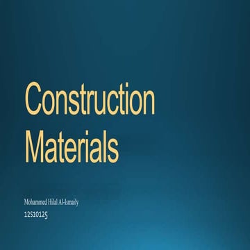 Material of construction - concrete | PPT