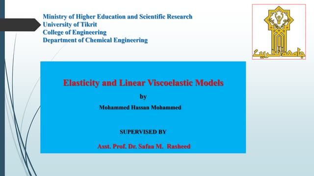 Maxwell and kelvin voight models of viscoelasticity presentation | PPTX