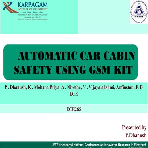 MOHANA. GSM car cabin system using gsm kit.pptx