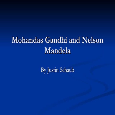 Mohandas gandhi and nelson mandela | PPT
