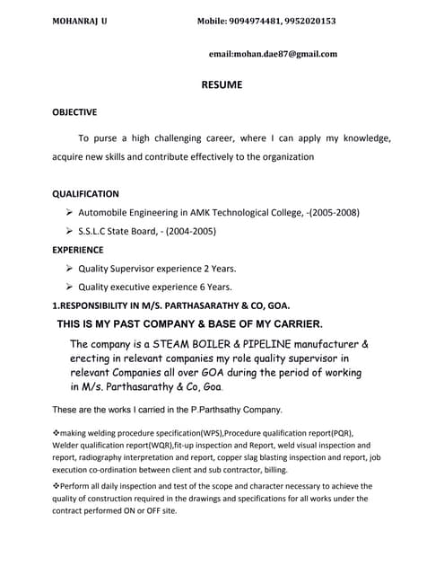 Anil kumar resume | DOC
