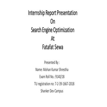 BSC CSIT Final Year Internship PPT Presentation on SEO | PDF