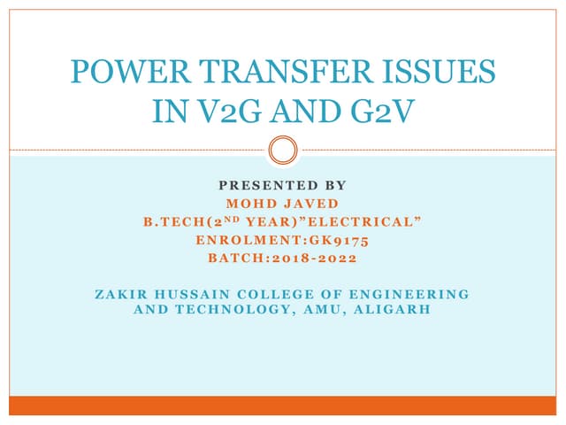 Vehicle to grid technology | PDF