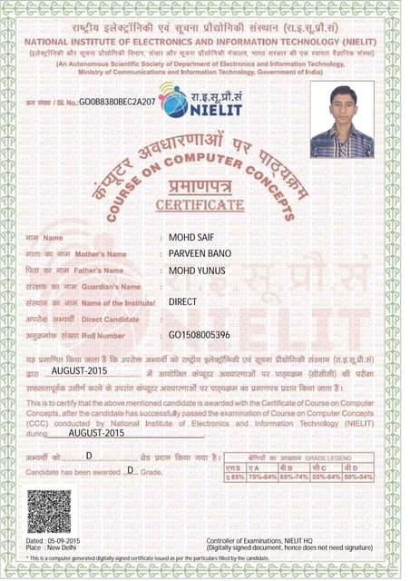 Adca certificate mohd saif Adca certificate mohd saif