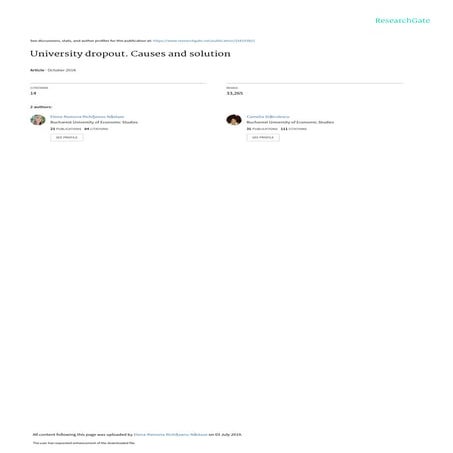 University dropout. Causes and solution- Camelia | PDF